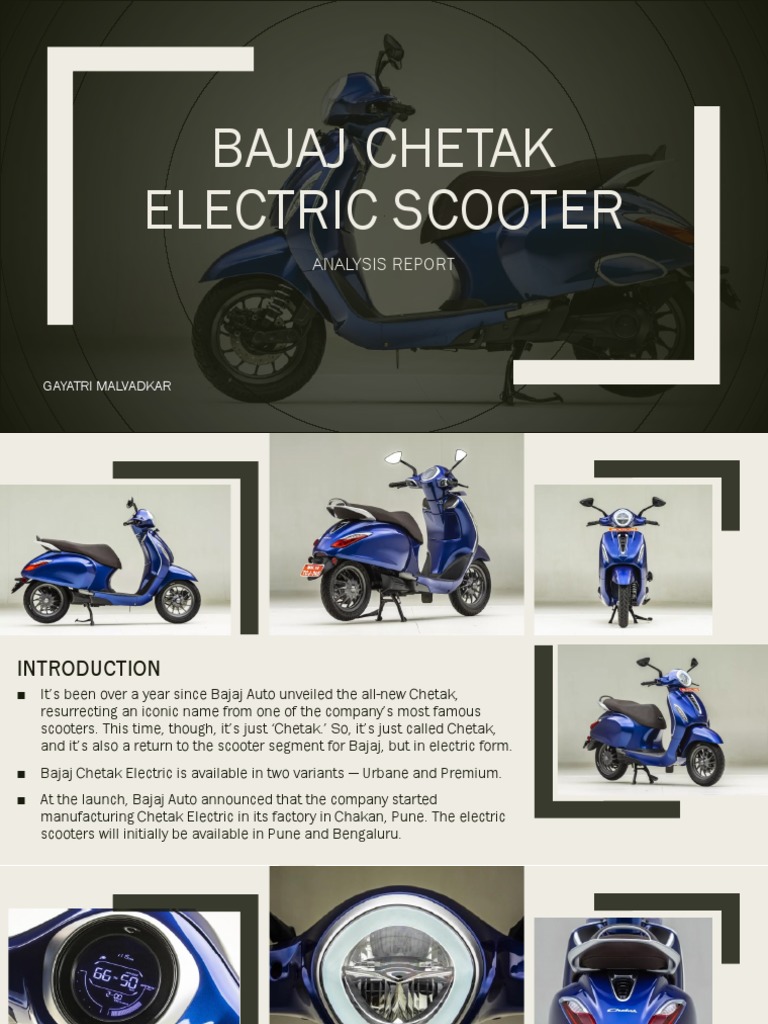 Bajaj Chetak Electric Scooter | PDF | Transmission (Mechanics ...