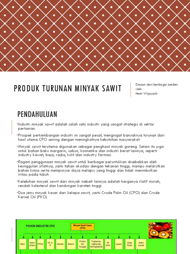 Produk Turunan Minyak Sawit dan Manfaatnya | PDF