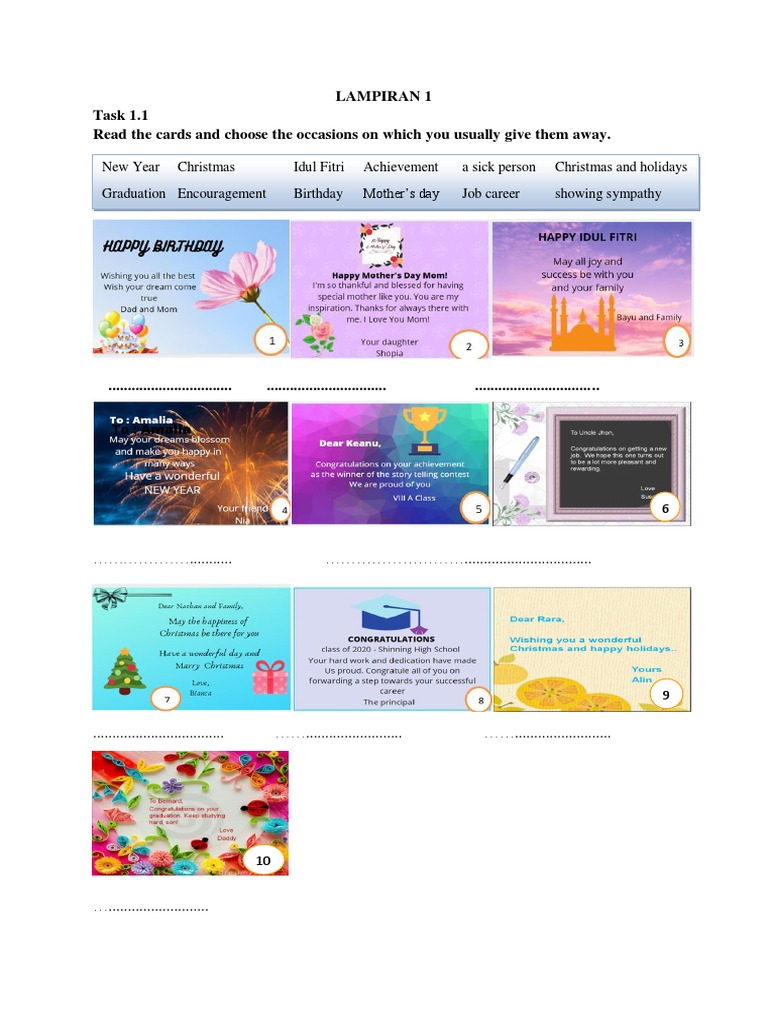 BDR 4 Soal Greeting Card | PDF