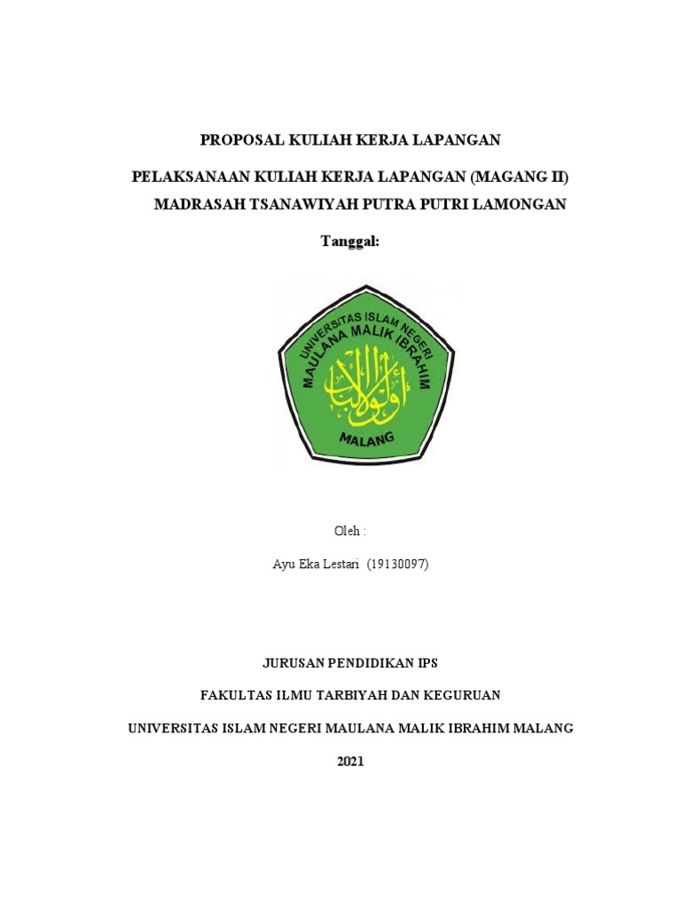 Proposal Kuliah Kerja Lapangan | PDF