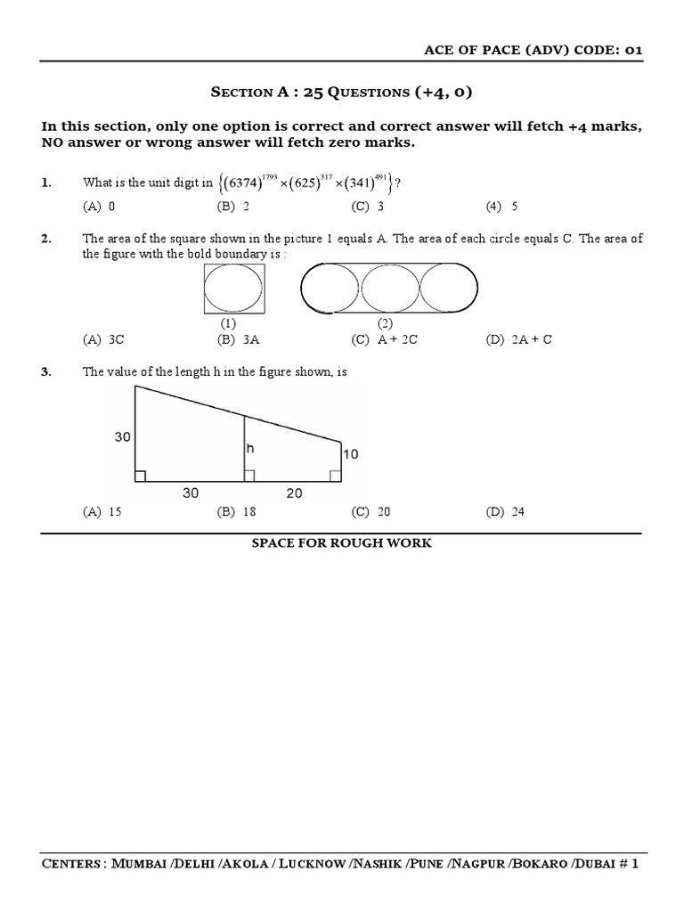 03-Aop (Adv) Question Paper - Code 01 | PDF