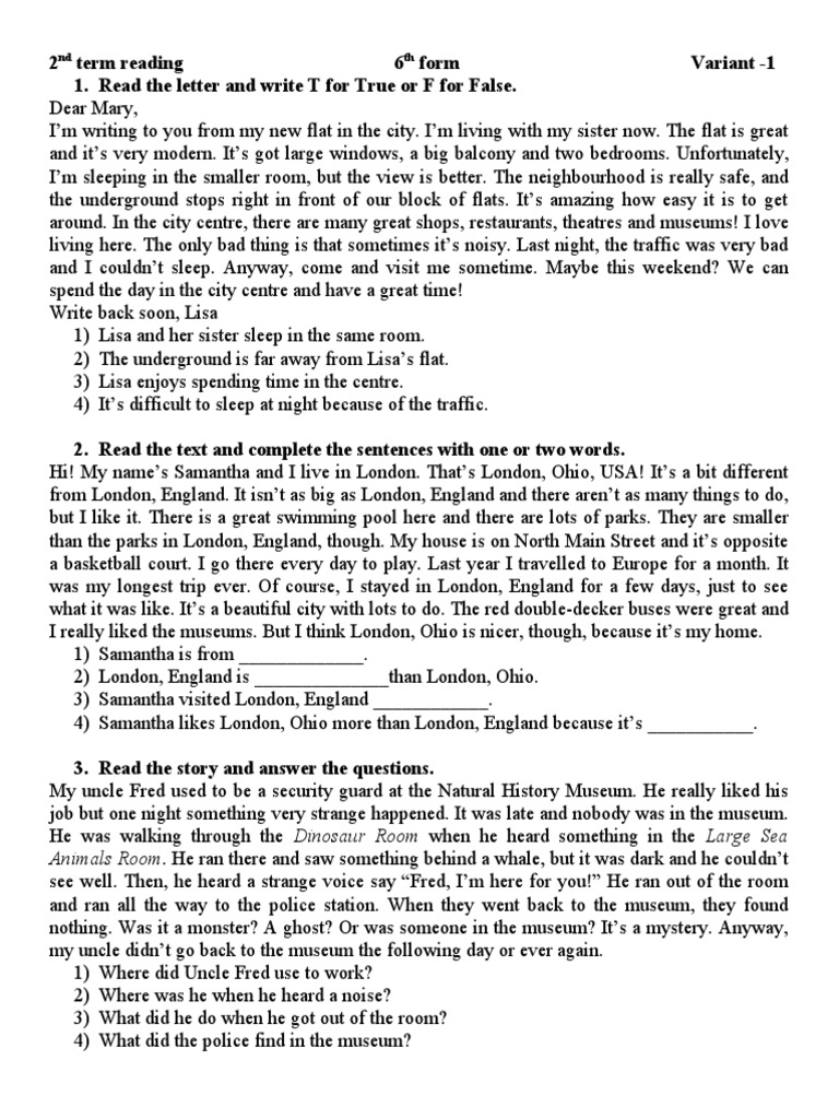 6 Form Reading 2nd Term | PDF | Mystery, Thriller & Crime Fiction | Poetry