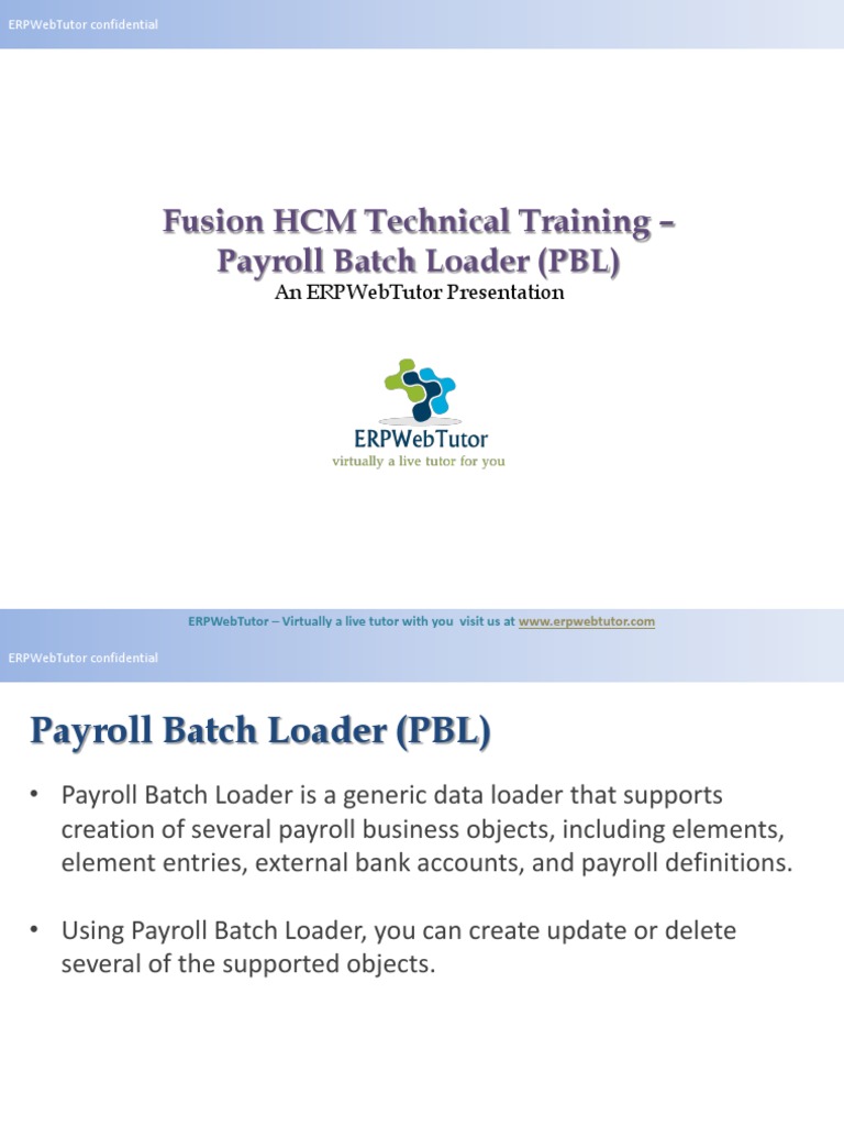 EWT Fusion HCM Technical Trainng PBLv1 | PDF | Payroll | Computing