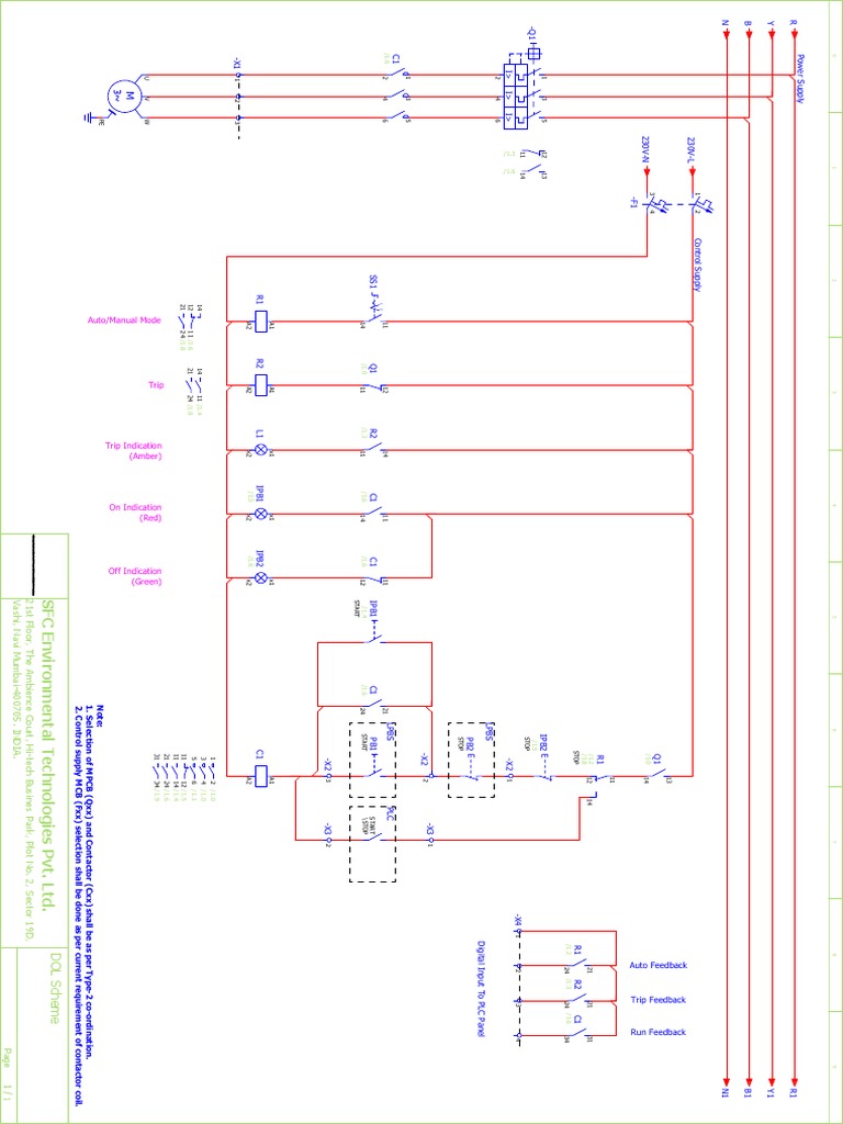DOL Starter Power and Control Diagram | PDF | Electrical Engineering ...