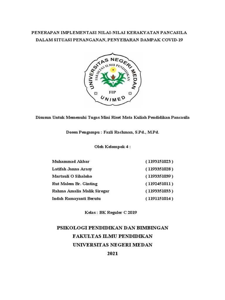Laporan Mini Riset Pancasila Kelompok 4 | PDF | Epidemiology | Health Sciences