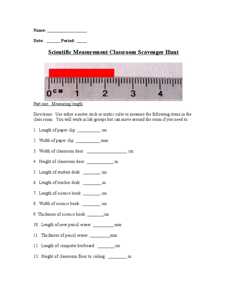 Scientific Measurement Scavenger Hunt | PDF