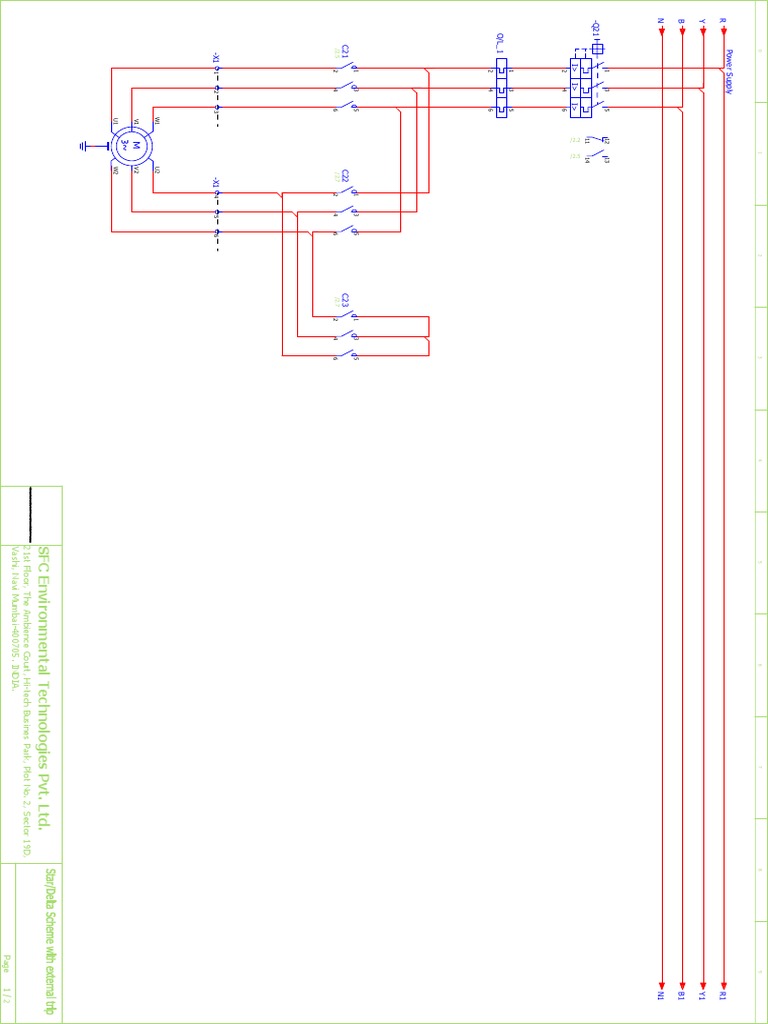 Star Delta Power and Control Wiring Diagram With External Trip | PDF ...