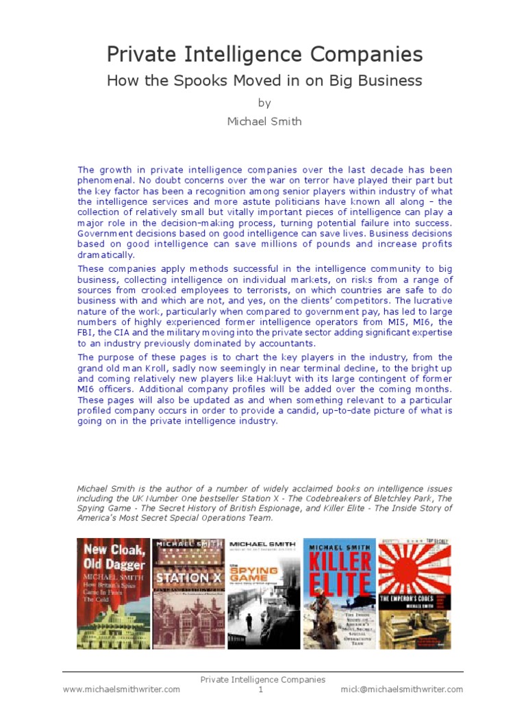 Intelligence Companies | PDF | Espionage | Mi5