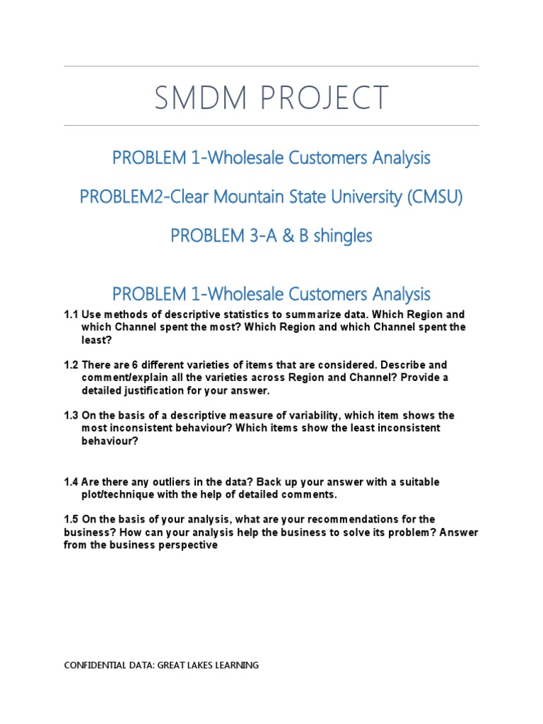 SMDM Project | PDF | Statistics | Scientific Method