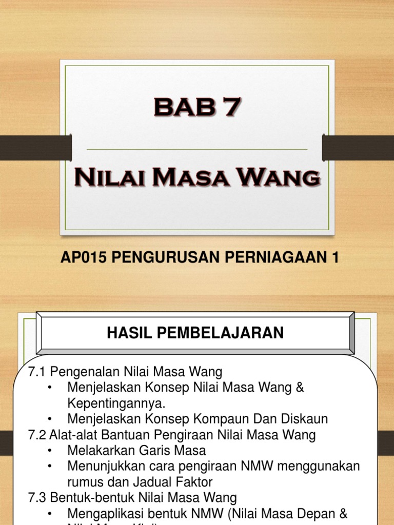 Bab 7 - Nilai Masa Wang | PDF