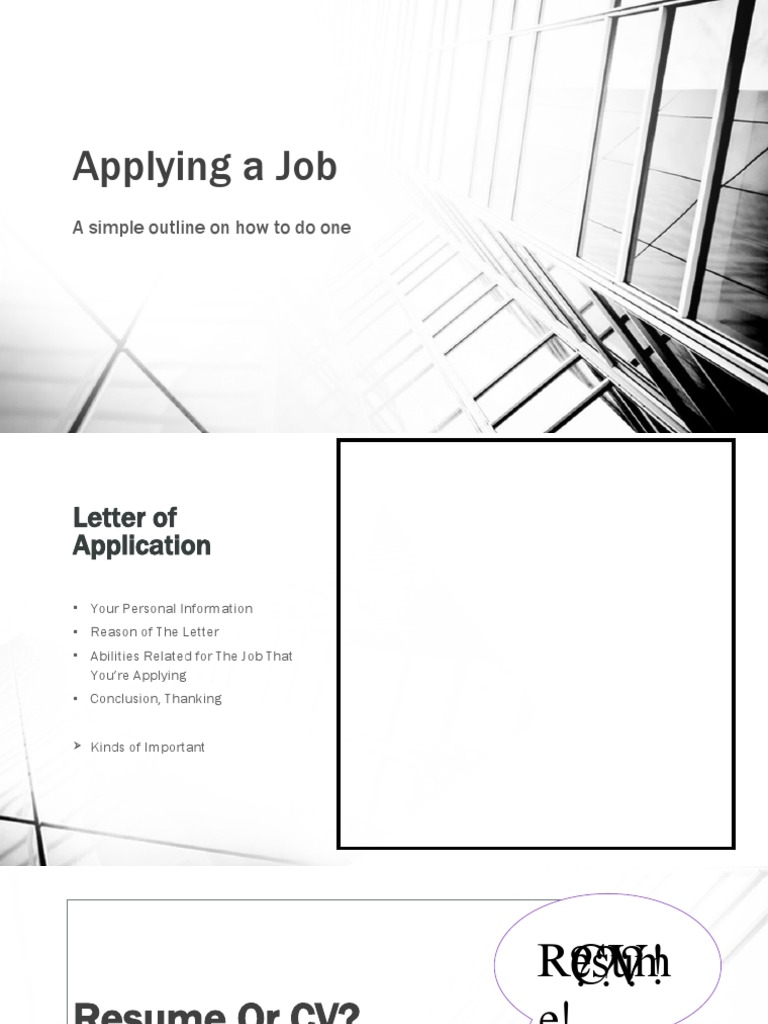 Applying for a Job Guide | PDF | Résumé | Cognition