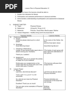 Lesson Plan Pe 6 | PDF | Physical Education | Rubric (Academic)