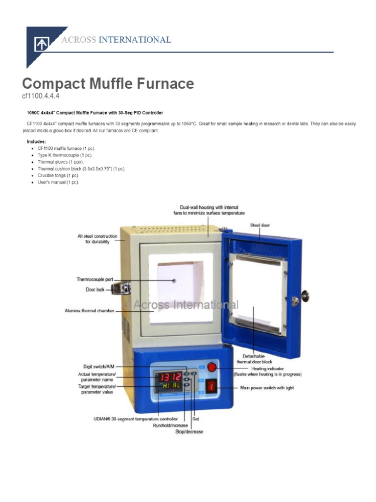 Compact Muffle Furnace - cf1100.4.4.4 | PDF