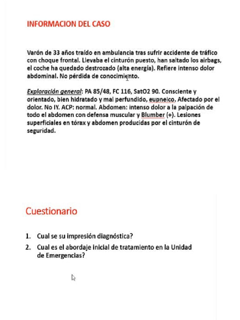 Caso Clínico ATLS - Trauma Abdominal | PDF | Fisiología | Medicina CLINICA