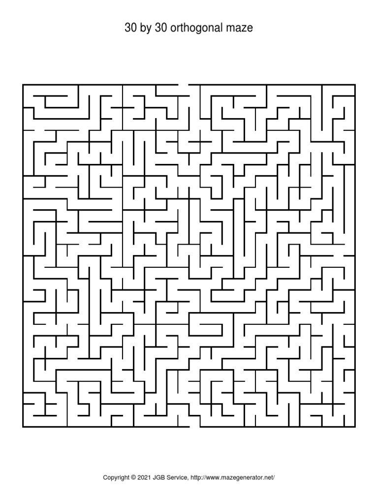 30 by 30 Orthogonal Maze | PDF