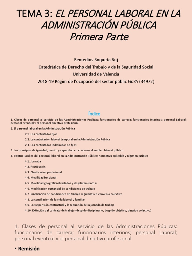 Tema 3. El Personal Laboral en La Administración Pública. 1 Parte | PDF ...