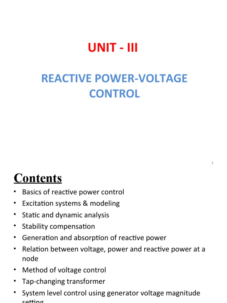 Reactive Power Control and Voltage Regulation: A Comprehensive Review ...