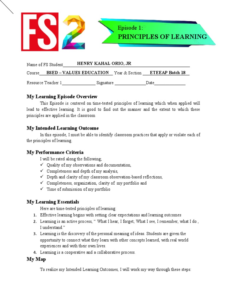Revised Field Study 2 Episode 1-9 | PDF | Learning | Teachers