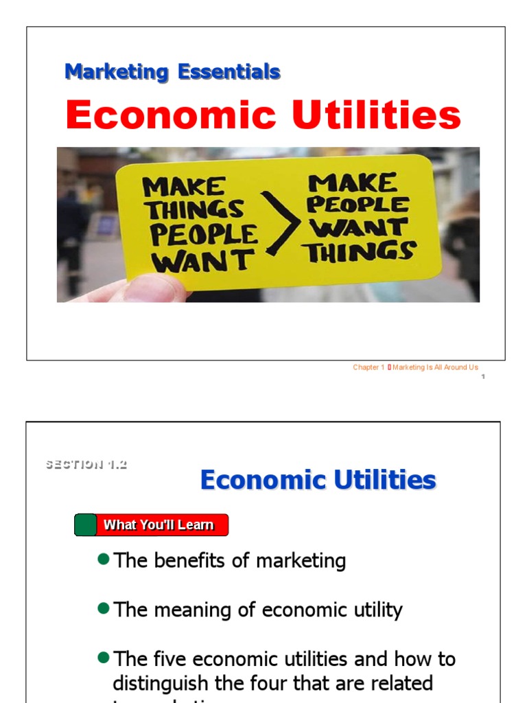 Economic Utilities: Marketing Essentials | PDF | Marketing | Economics