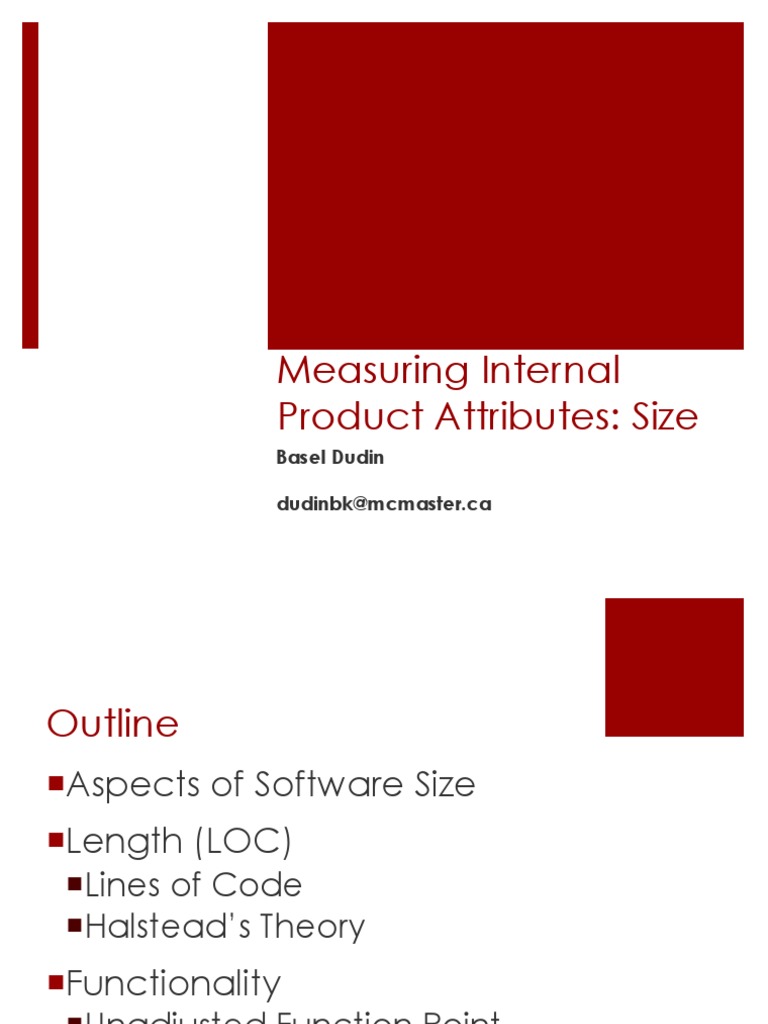 Measuring Internal Product Attributes: Size: Basel Dudin Dudinbk ...