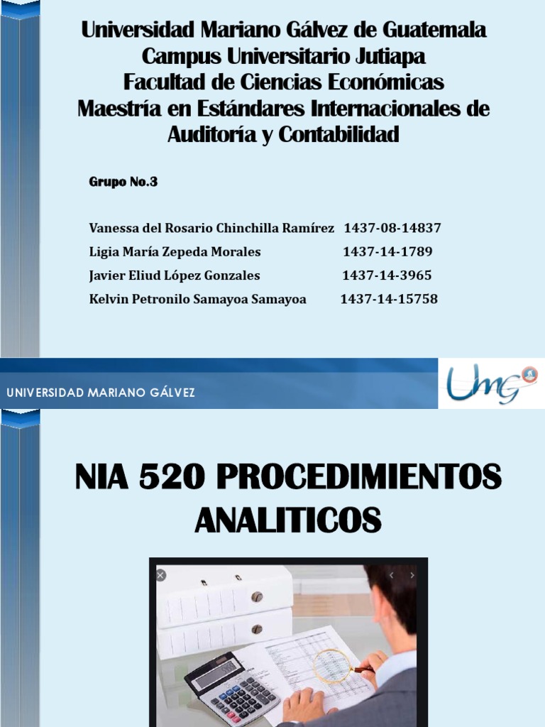 Nia 520 Presentación Grupo 3 Jutiapa | PDF | Auditoría | Contralor