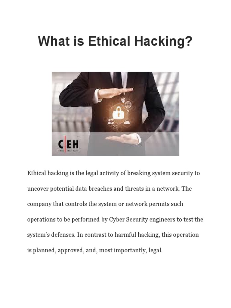 What Is Ethical Hacking..? | Download Free PDF | Security Hacker | White Hat (Computer Security)