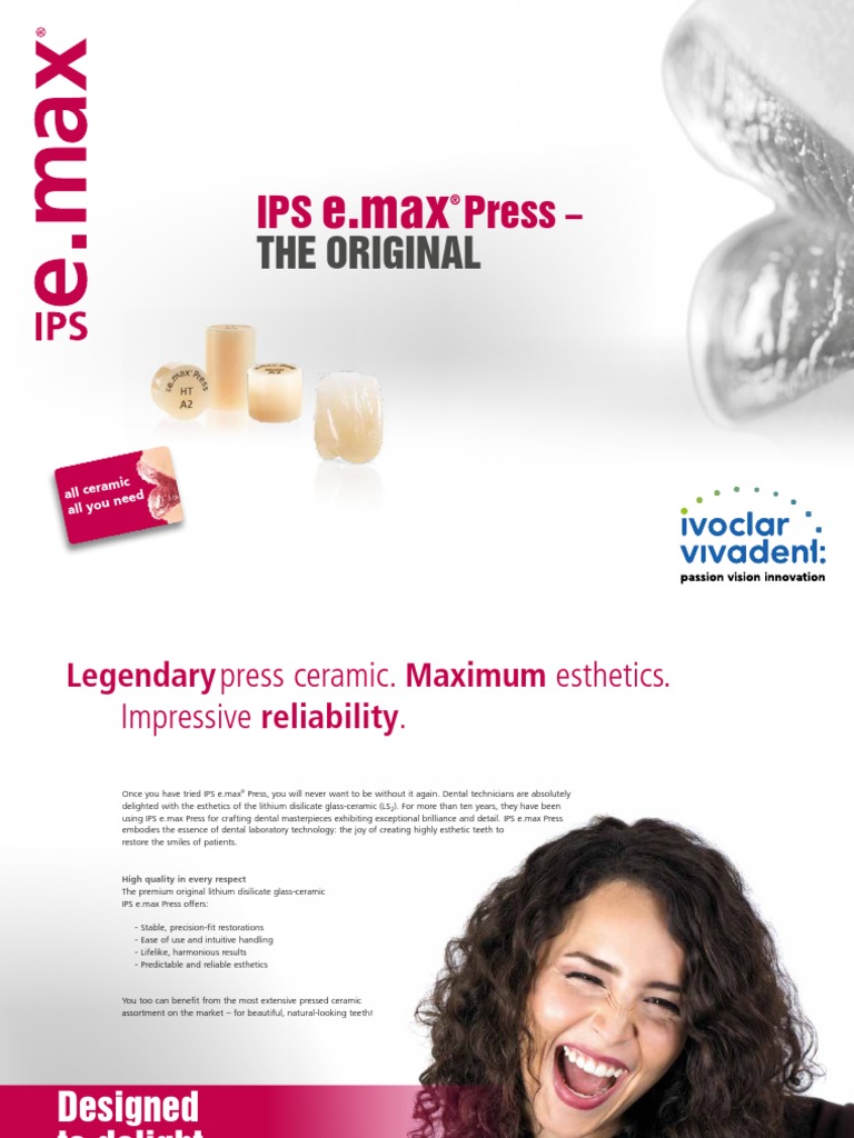 IPS Emax Press Brochure en Aunz | PDF | 3 D Printing | Dentistry