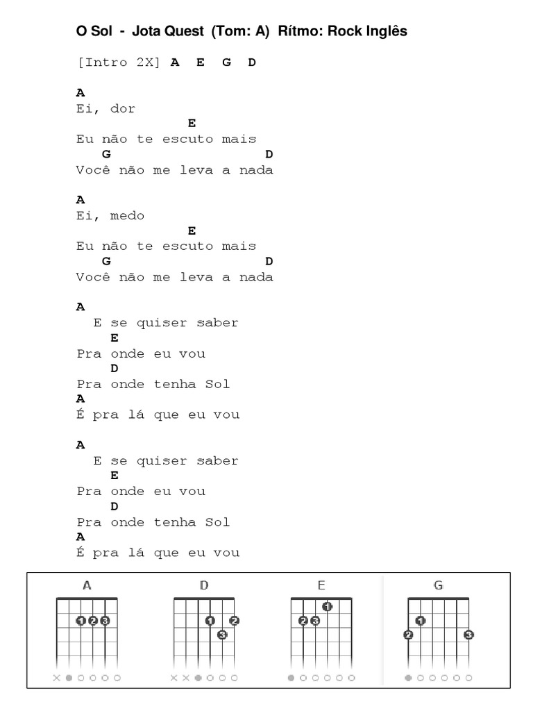 Sol - Jota Quest acordes | PDF