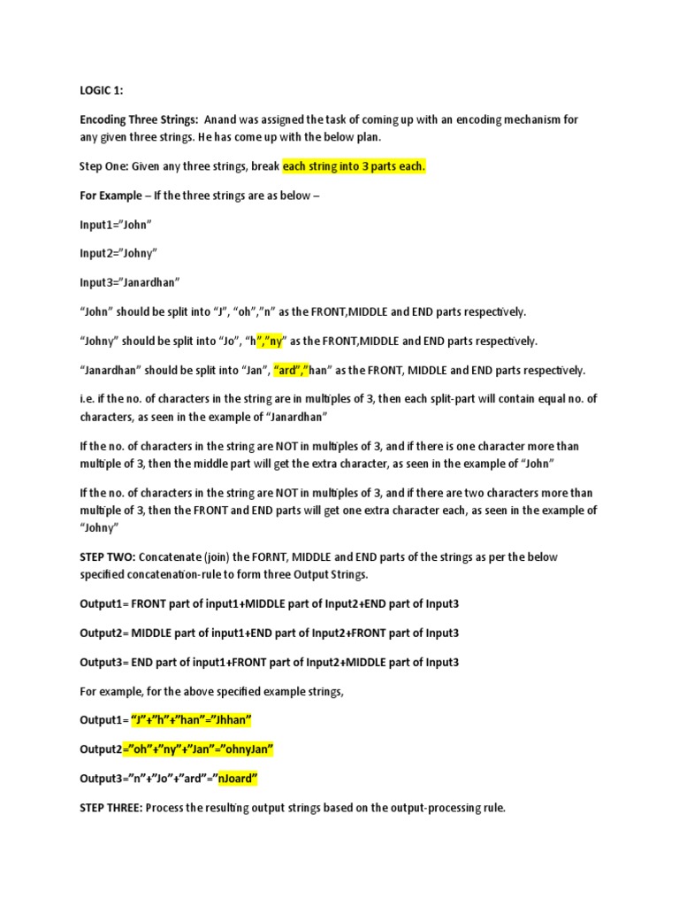 Encoding Three Strings (5 Test Cases) | PDF | String (Computer Science ...
