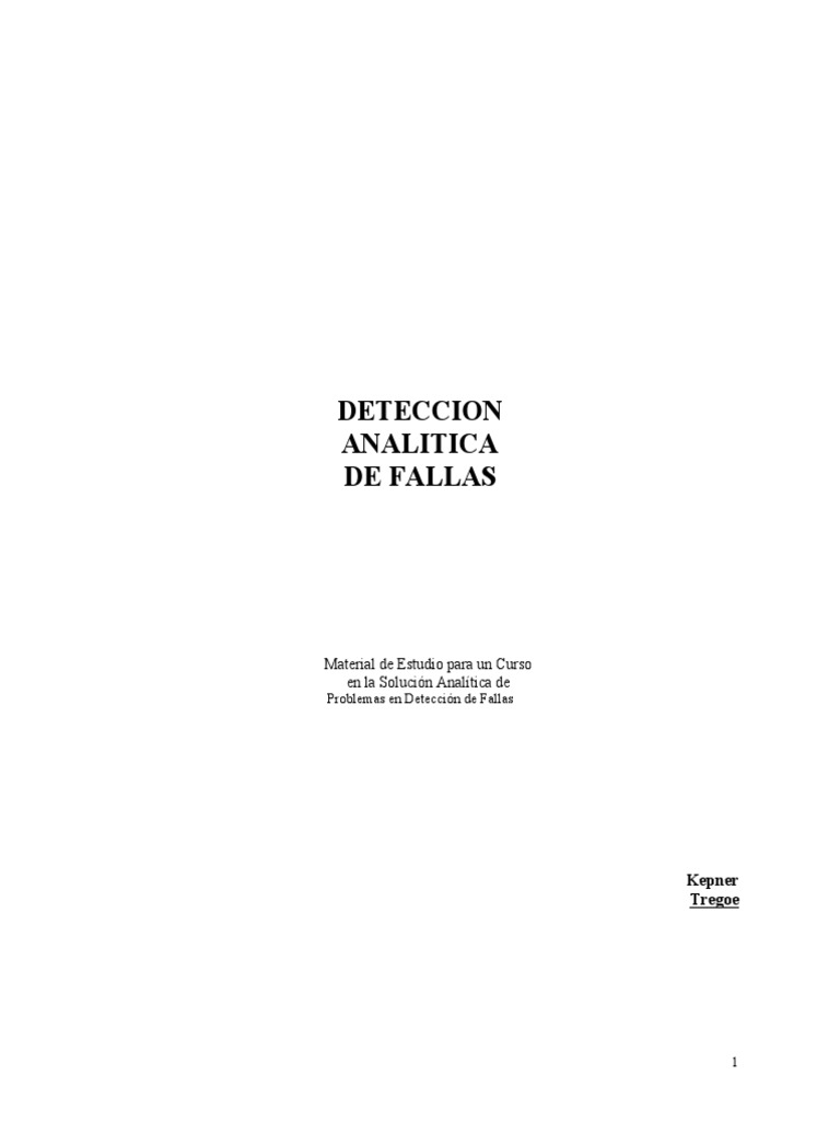 DAF - Detección Analítica de Fallas (Libro) | PDF | Conocimiento | Perforar