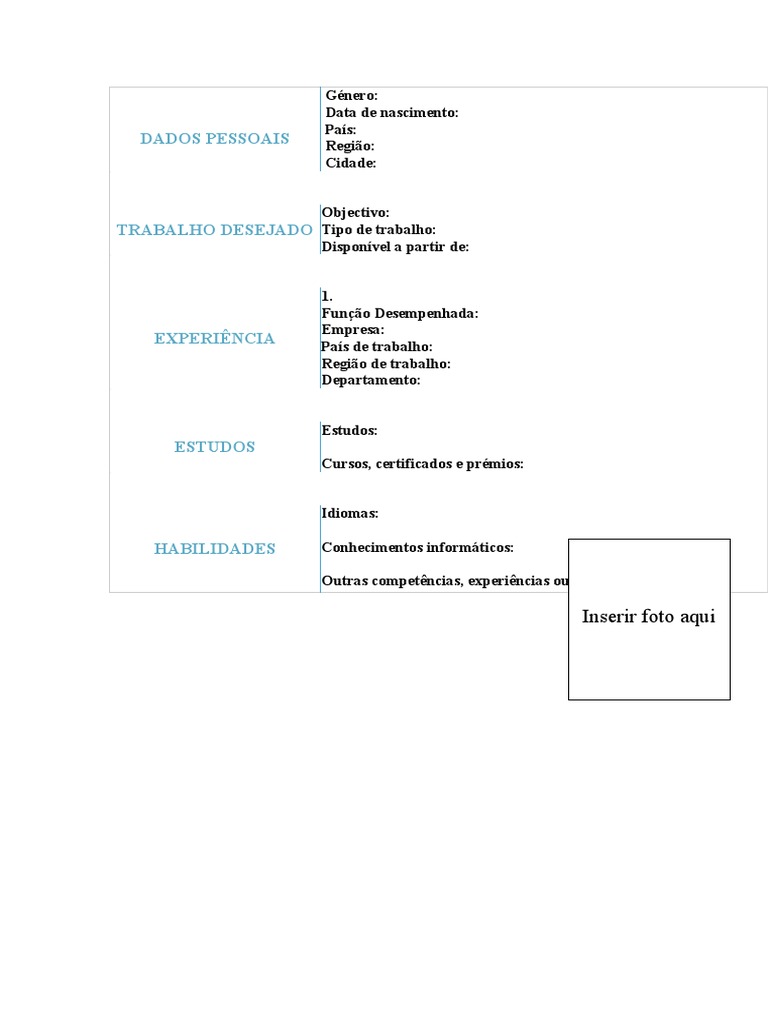 Modelo Curriculum Moçambique | PDF
