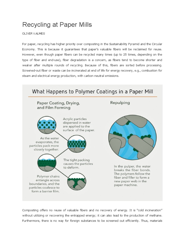 Recycling at Paper Mills | PDF | Recycling | Plastic
