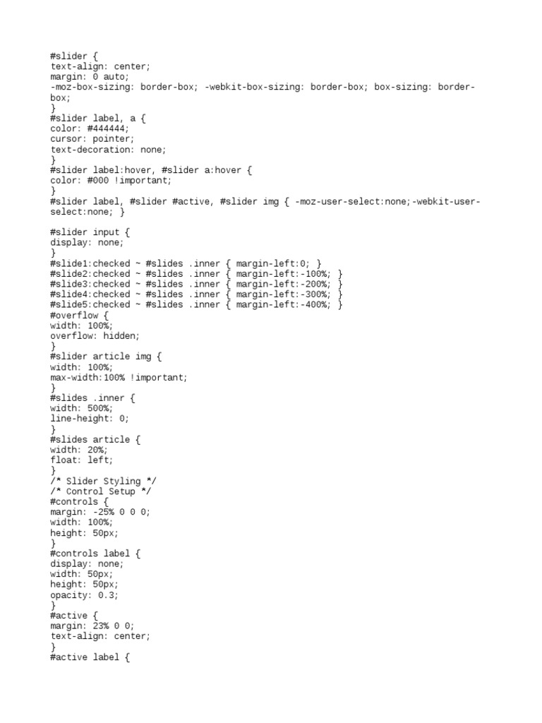 Slider Solo CSS | PDF | Software Development | Computer Related ...