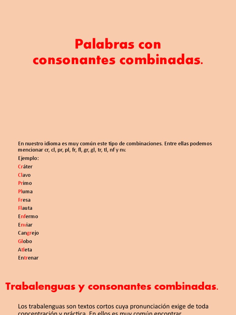 Lista De Combinaciones De Consonantes SUPER CUADERNO DE SÍLABAS