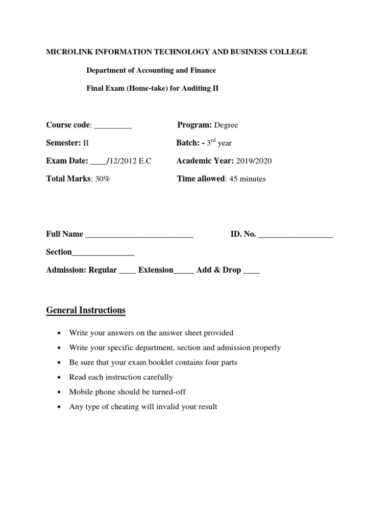 Microlink Information Technology and Business College Department of ...