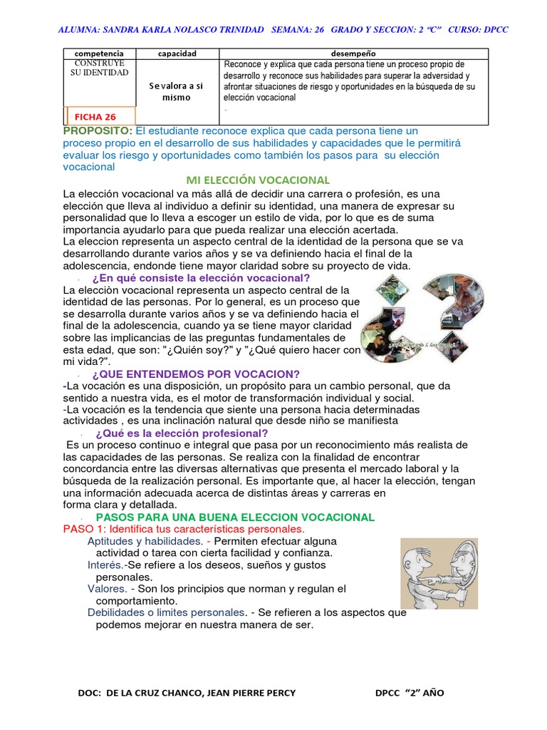 DPCC 26 Semana Segundo Grado Sandra Karla Nolasco Trinidad | PDF ...