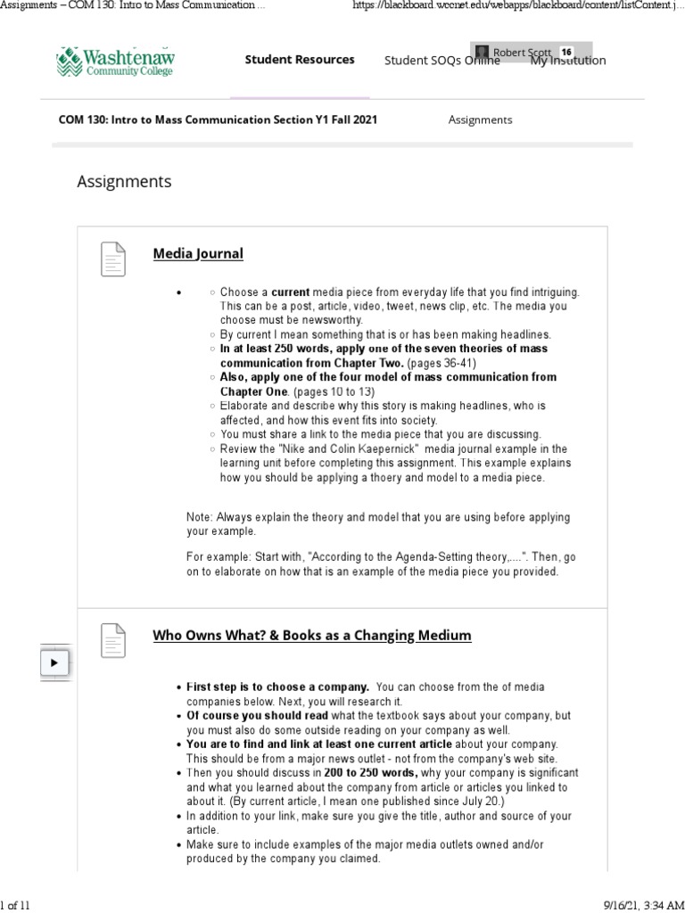COM 130 Mass Communication Assignments | PDF | Social Media | Popular ...