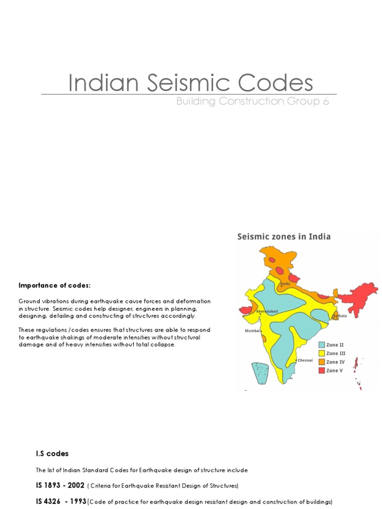 Indian Seismic Codes Guide | PDF | Earthquake Engineering | Roof