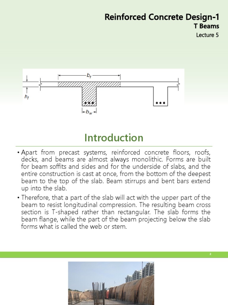 RCD-Lecture 5-T Beams | PDF | Beam (Structure) | Bending