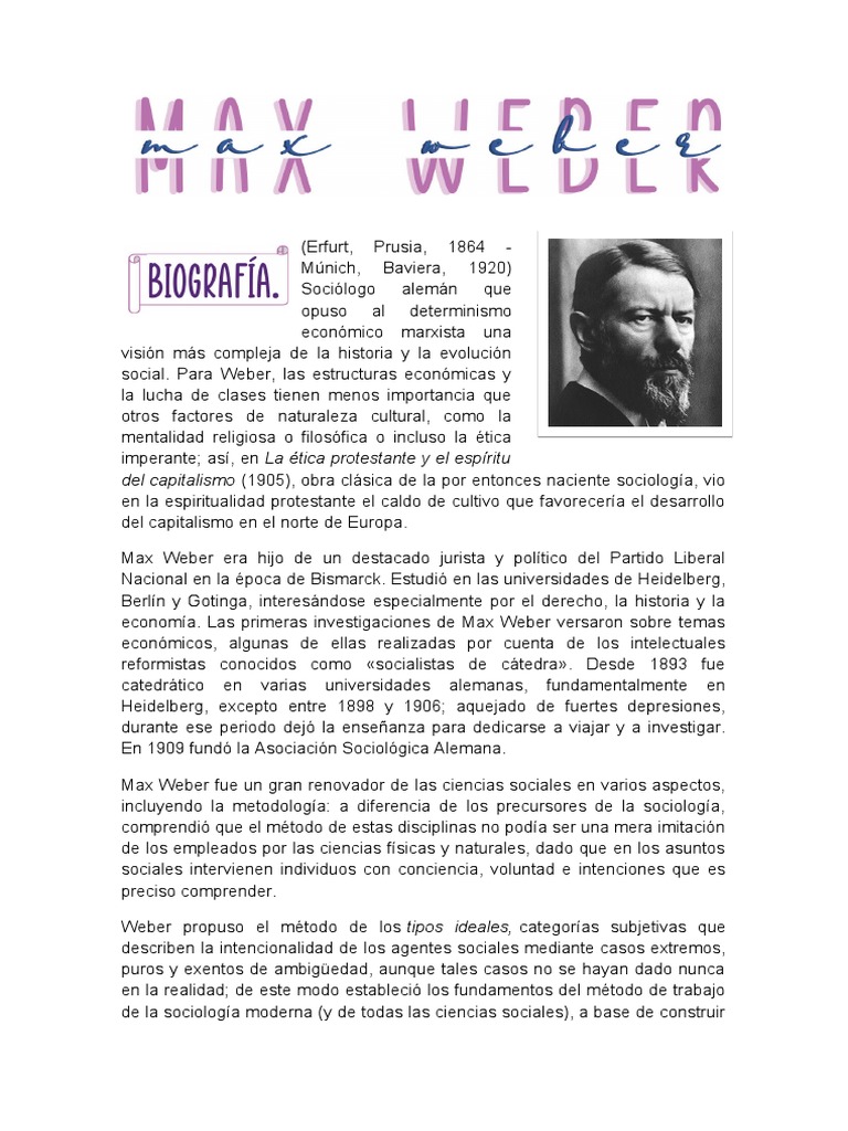 Max Weber. | PDF | Max Weber | Sociología