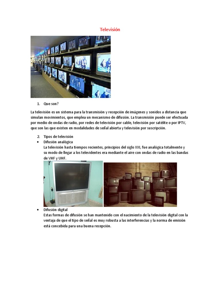 Televisión, Internet y Telefonia | PDF | Televisión | Cable coaxial