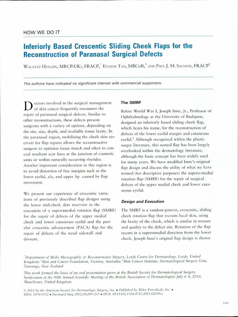 Inferiorly Based Crescentic Sliding Cheek Flaps.14 | PDF | Self-Improvement