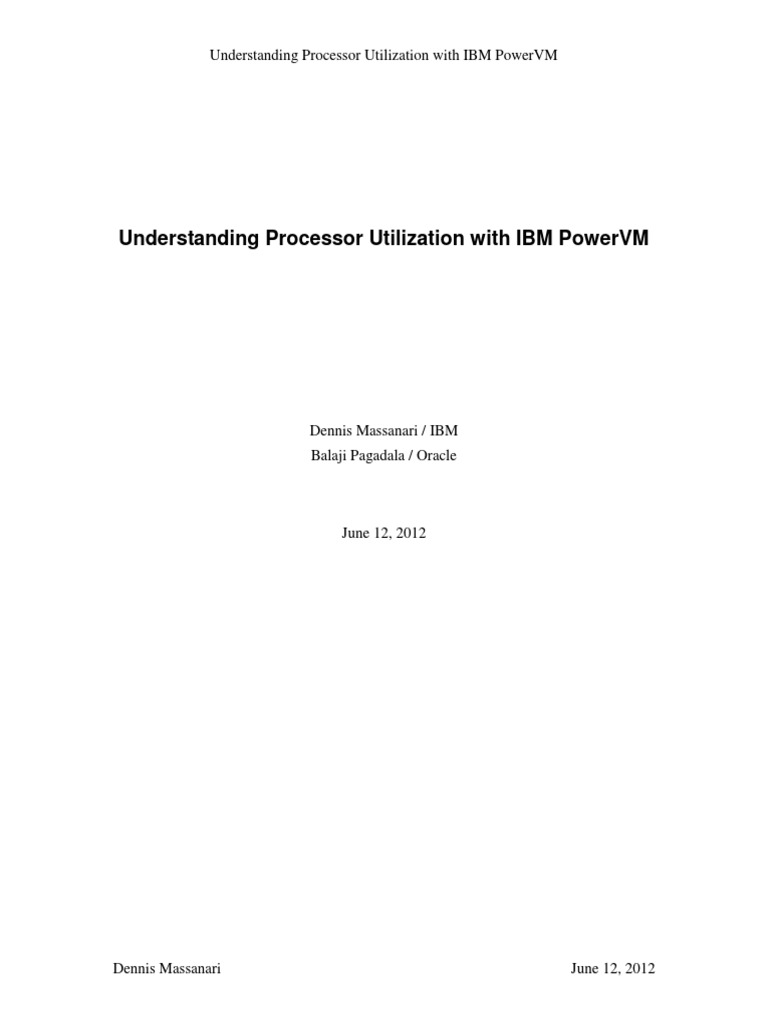IBM PowerVM Processor Utilization Guide | PDF | Central Processing Unit | Computing