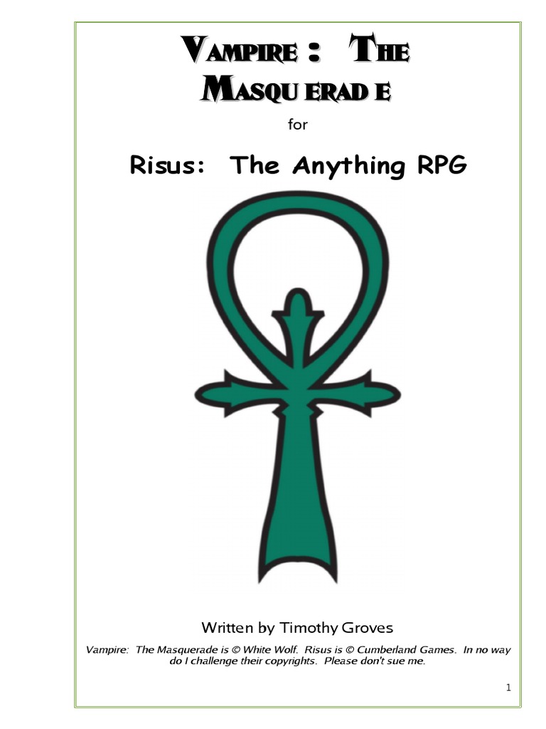 Risus: The Anything RPG: Ampire HE Asqu Erad E | PDF