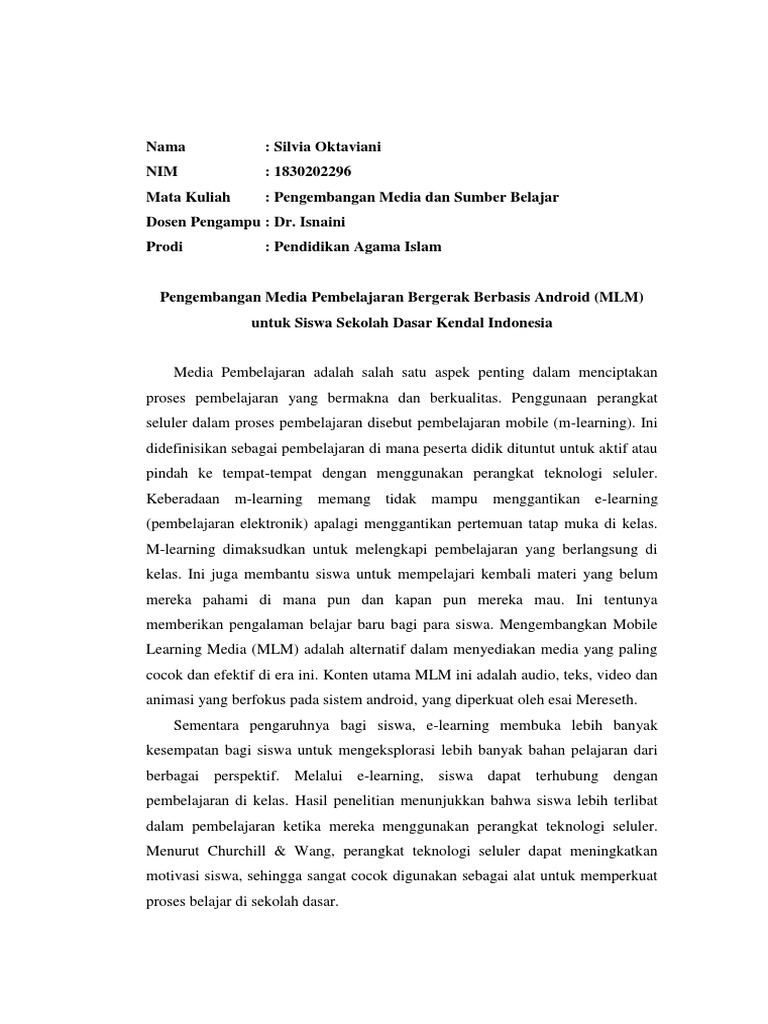 Jurnal Pengembangan Media Dan Sumber Belajar | PDF