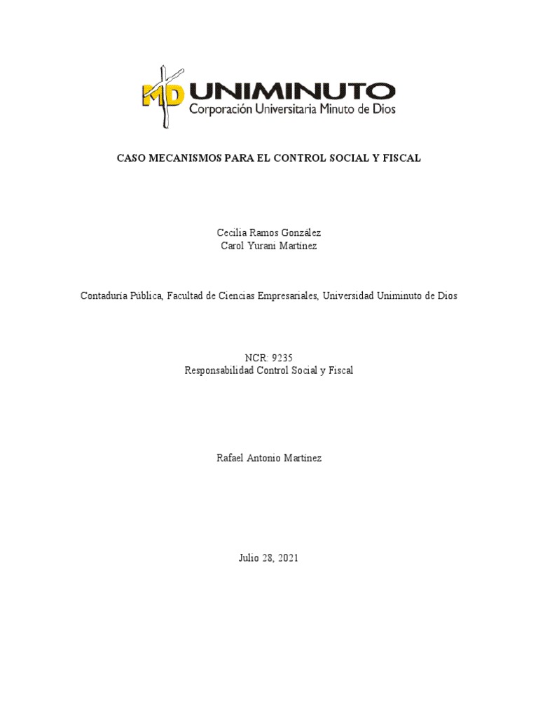 Actividad 4 Responsabilidad Control Social y Fiscal | PDF | Presupuesto | Planificación