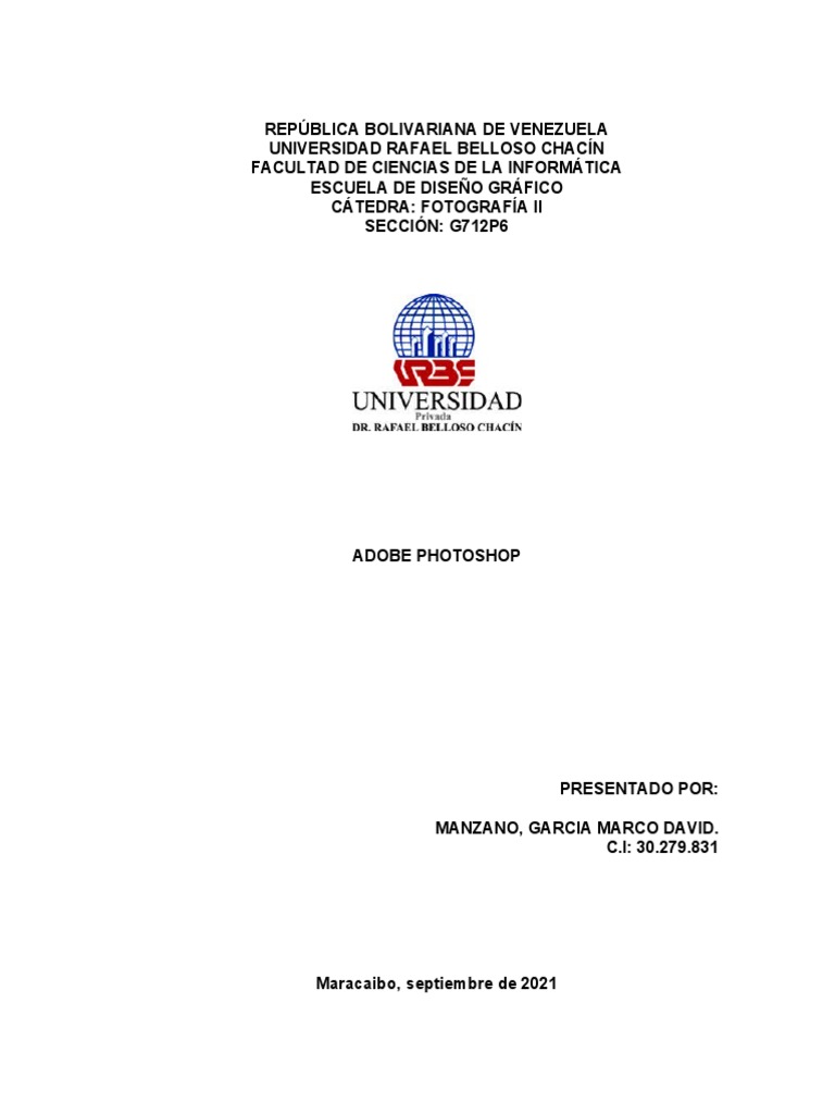 Informe Fotografia II | PDF | Adobe Photoshop | Formato de imagen sin ...
