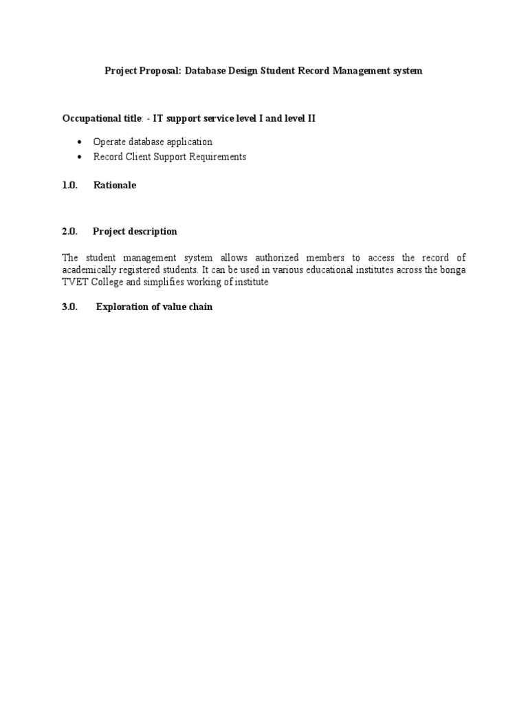 Project Proposal Student Record Manageme | PDF | Business | Computers