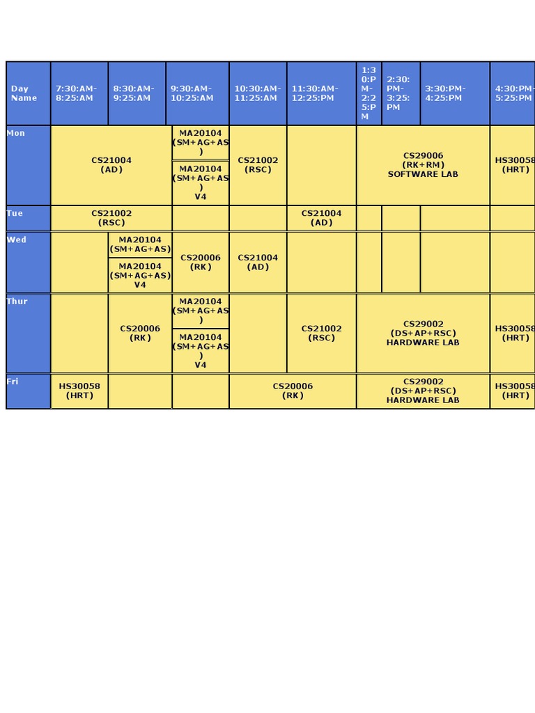 Time Table | PDF