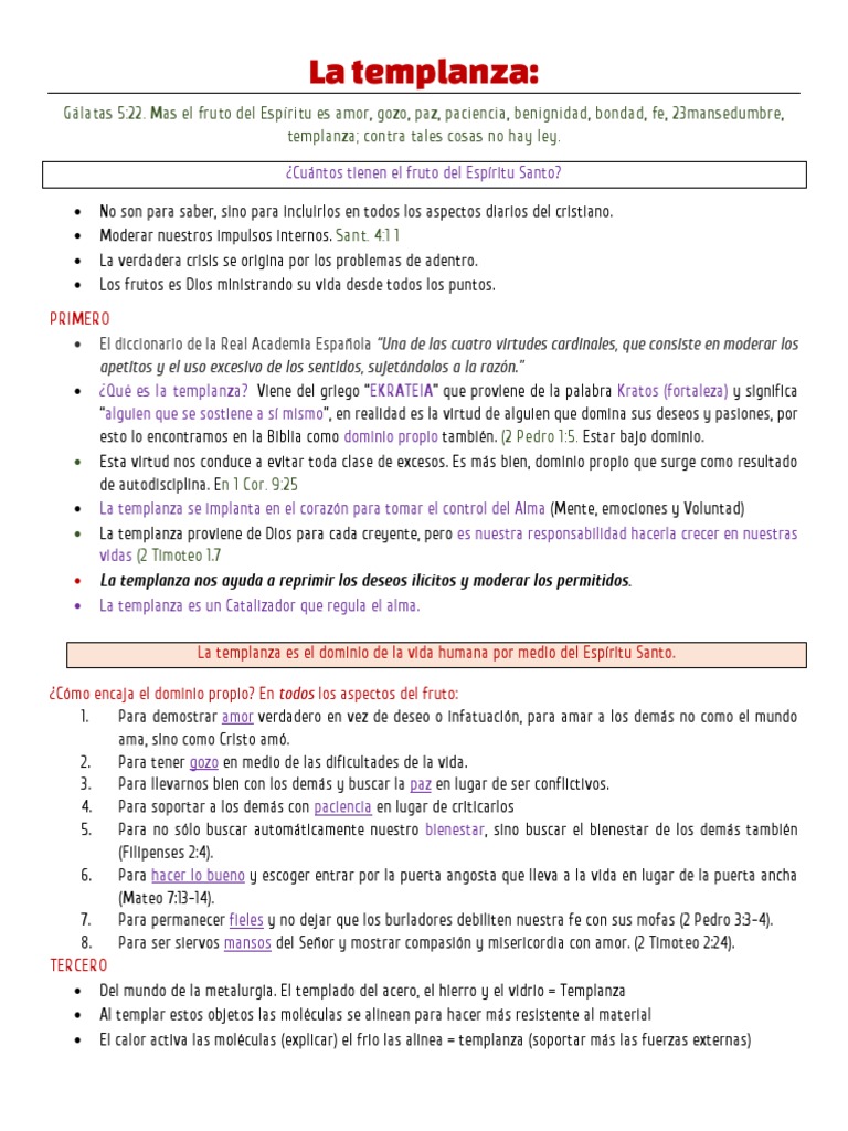 Qué Es La Templanza | PDF | Amor | Paciencia